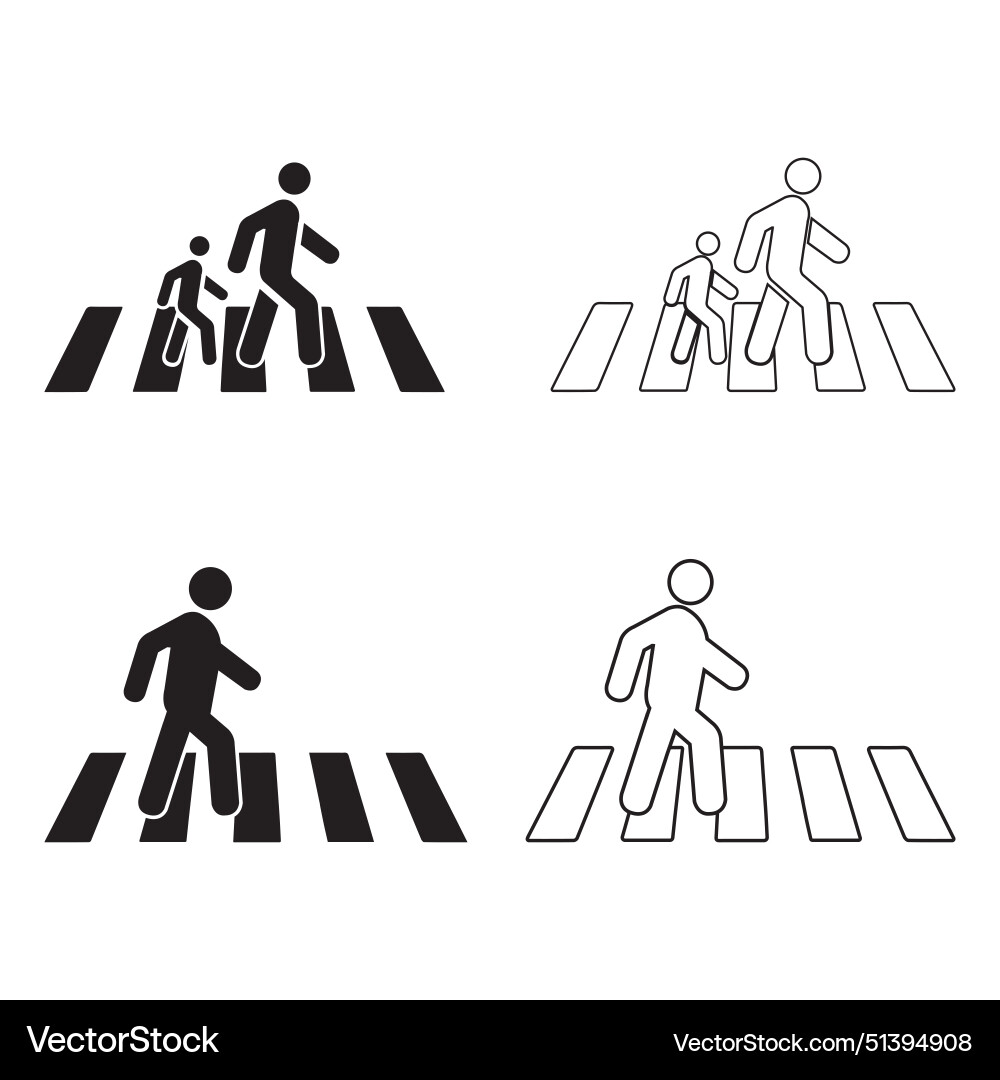 Human road crossing line icon Royalty Free Vector Image