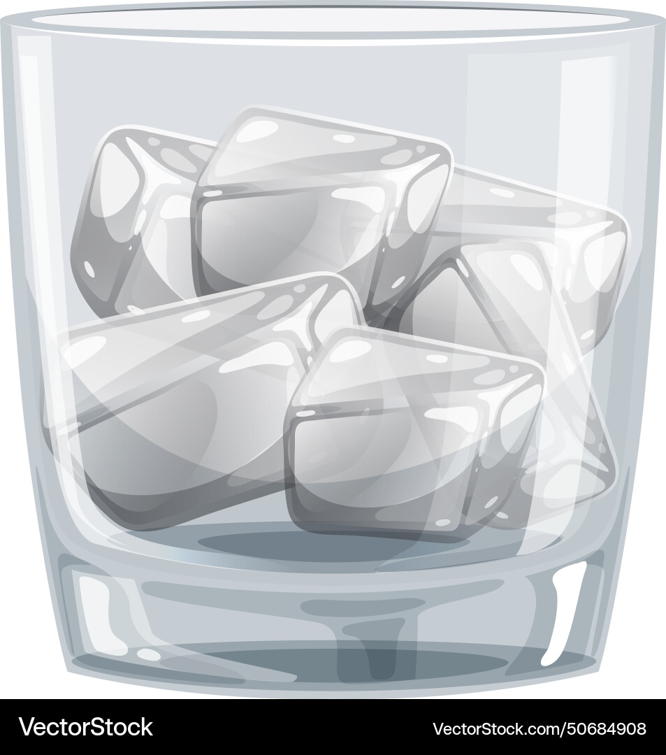 Ice cubes in a glass Royalty Free Vector Image