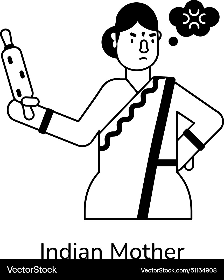 Indian mother Royalty Free Vector Image - VectorStock