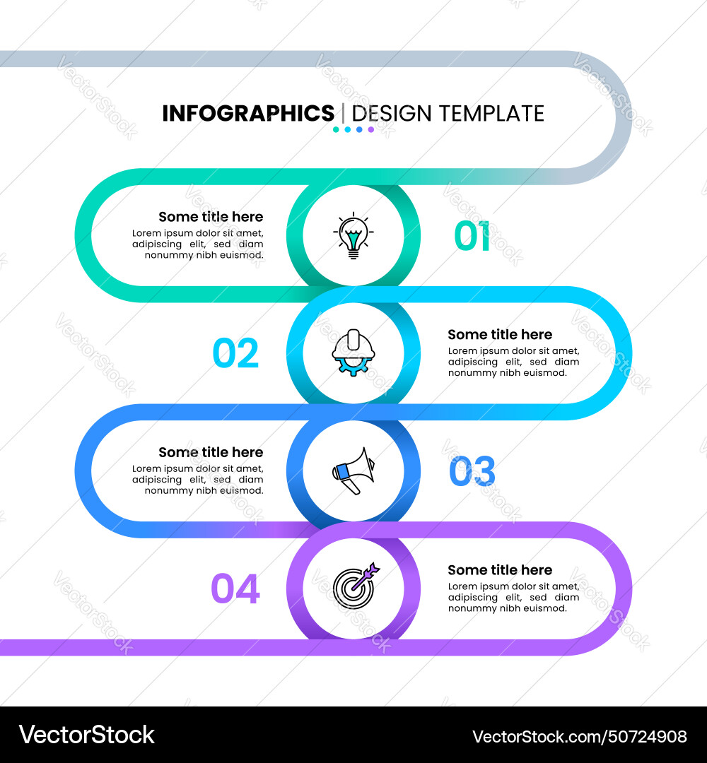 Infographic template vertical line with 4 circles Vector Image