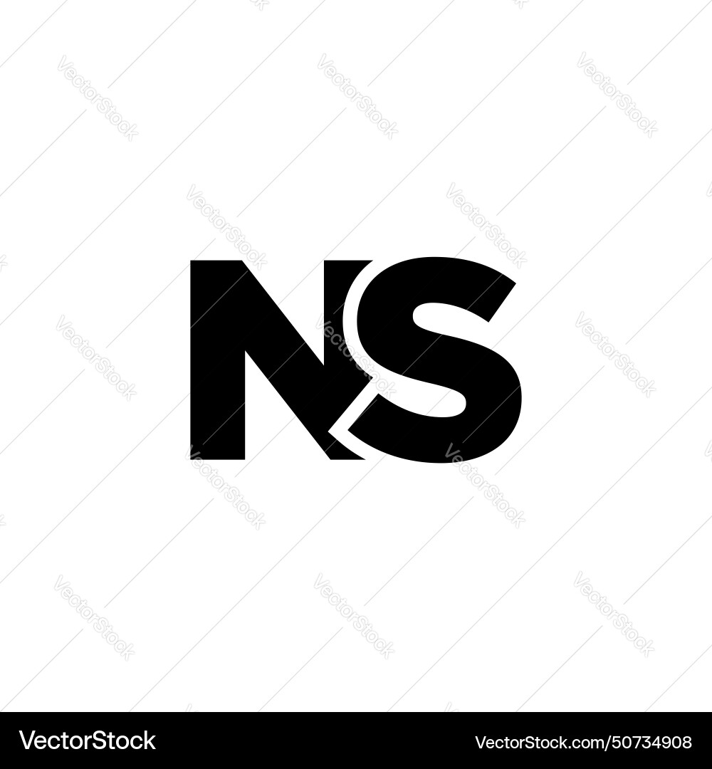 Letter n and s ns logo design template minimal Vector Image