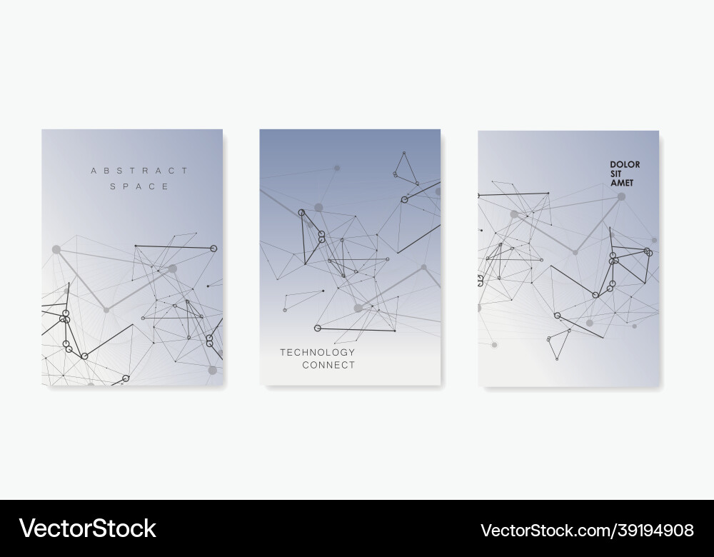 Network connection structure brochure poster Vector Image