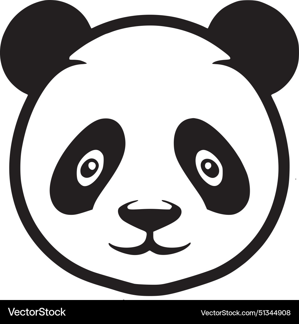 Panda - black and white Royalty Free Vector Image
