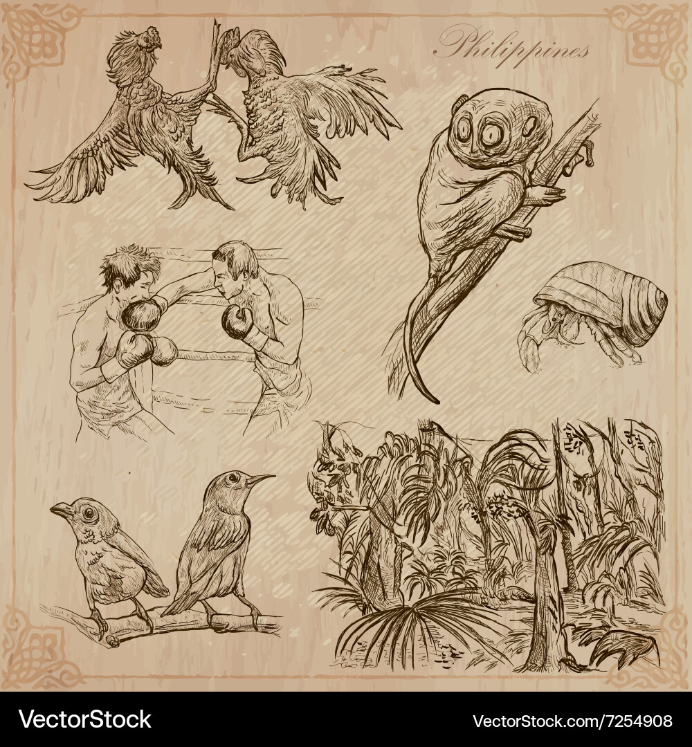 Philippines - an hand drawn pack Royalty Free Vector Image