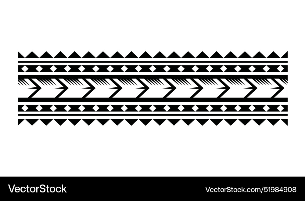 Polynesian tattoo tribal band design Royalty Free Vector