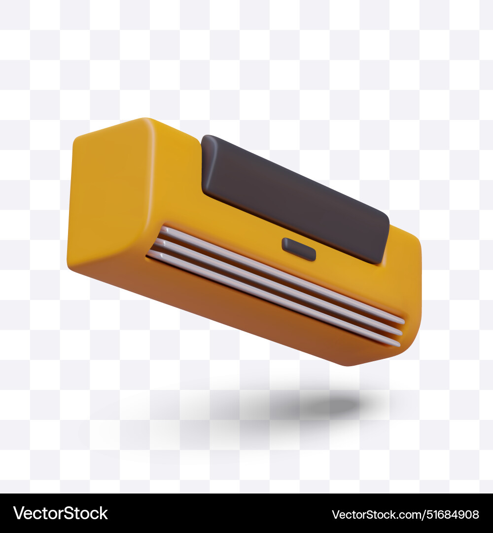 Side view on realistic air conditioner in yellow Vector Image