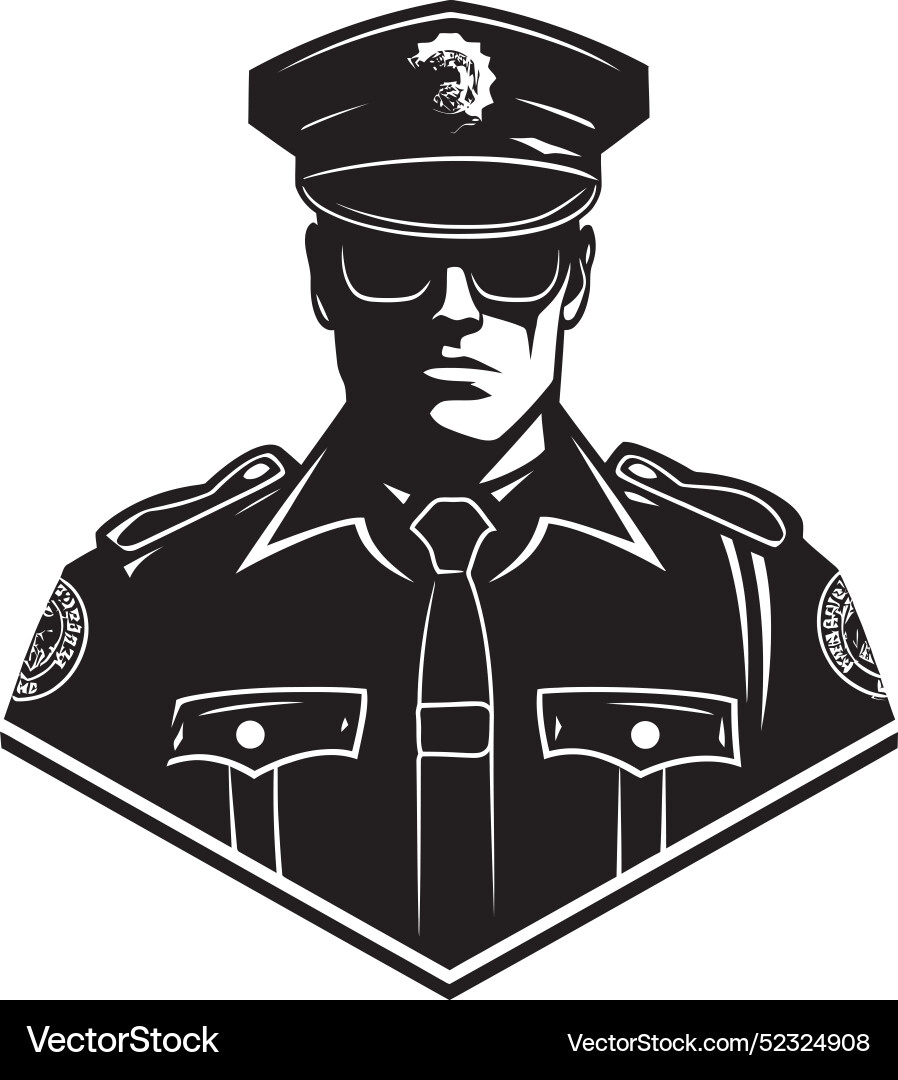 Valor dynamic black police officer designsilent Vector Image