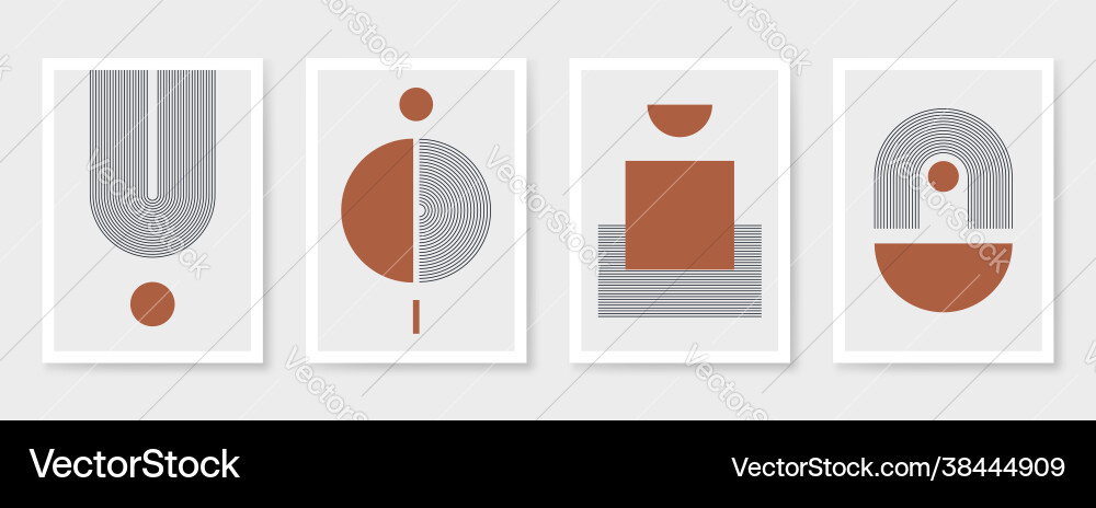 Abstract art poster with geometric shapes lines Vector Image