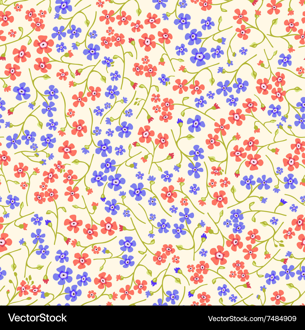Abstract seamless floral pattern with tiny flowers