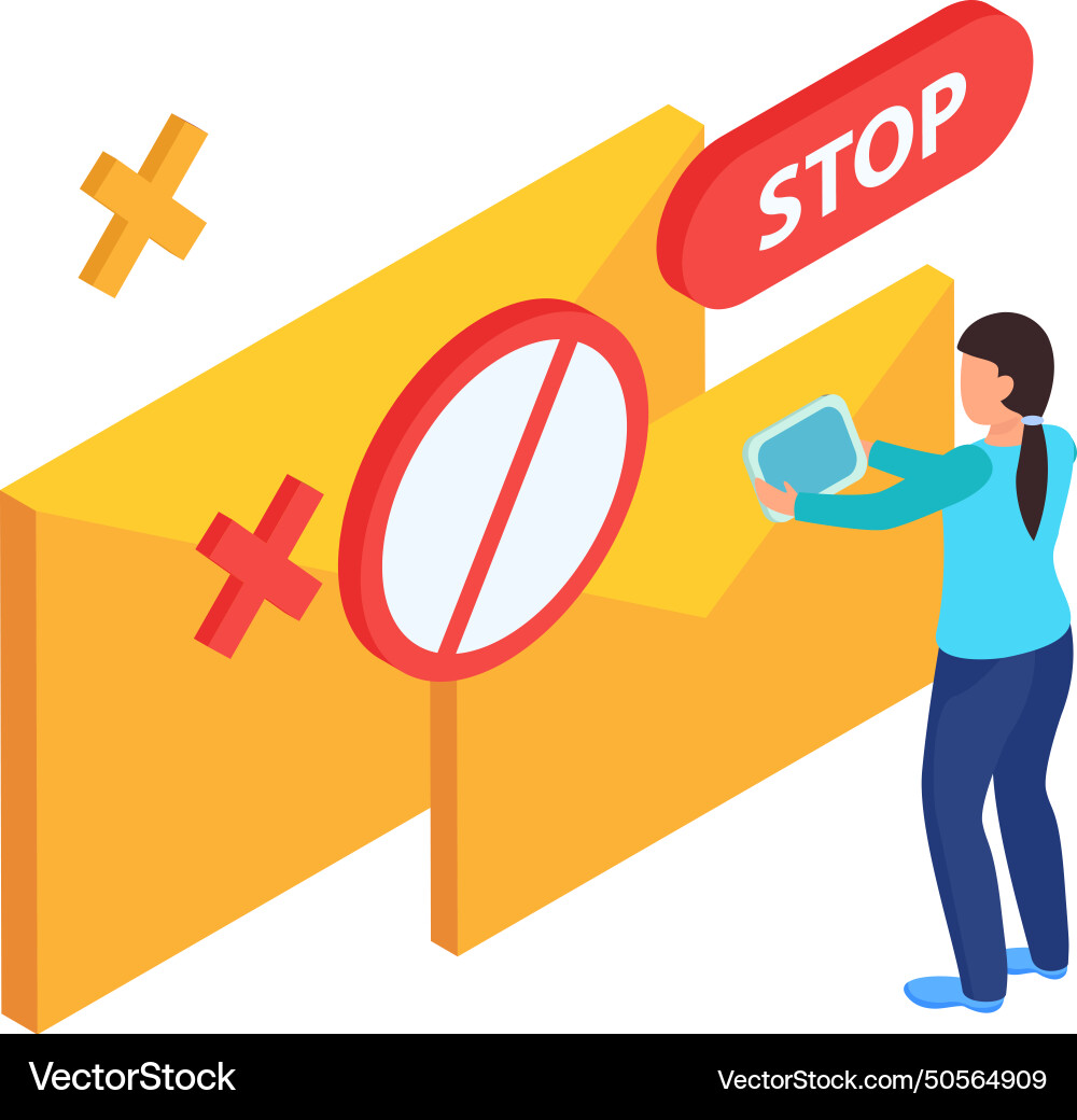 Blocking internet icon Royalty Free Vector Image