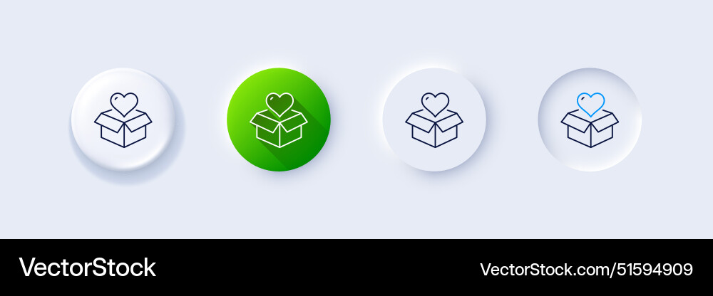 Donation box line icon fundraising sign Royalty Free Vector