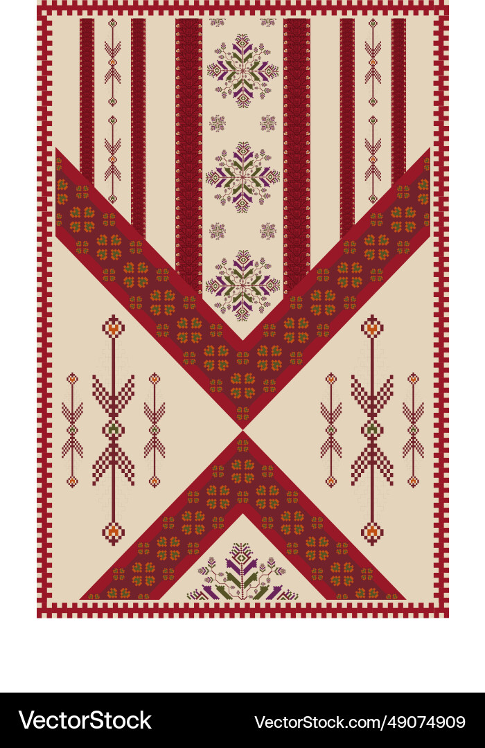 Ethnic carpet rug tapestry embroidery pattern Vector Image