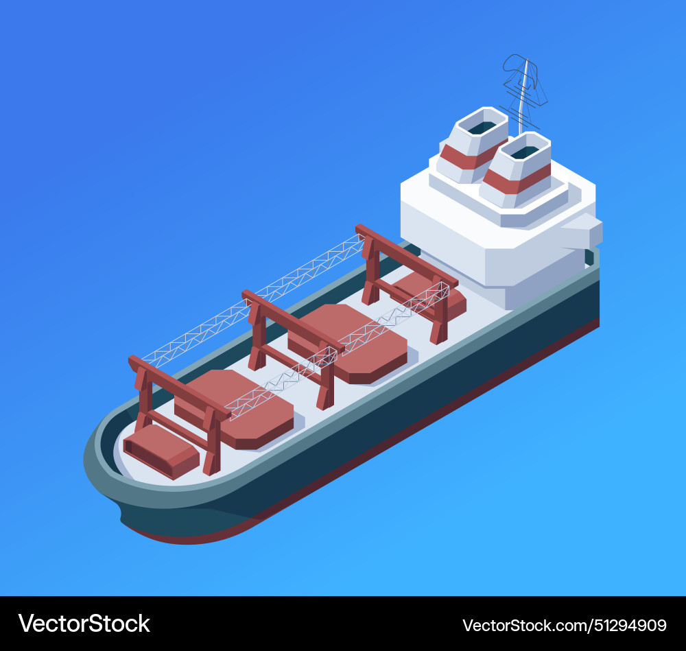 Isometric of a cargo ship Royalty Free Vector Image