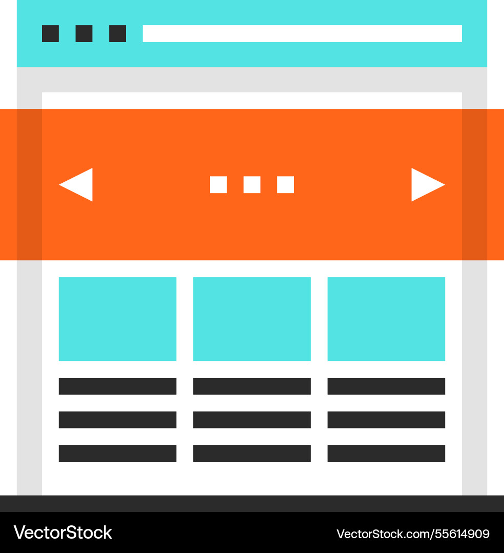 Landing page flat line web icon concept Royalty Free Vector