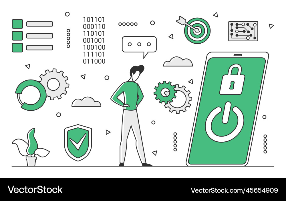 Mobile app security Royalty Free Vector Image - VectorStock