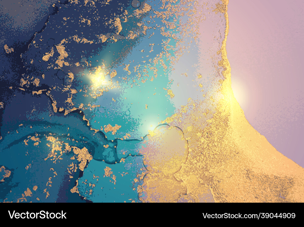 Modern ocean blue and gold sand background Vector Image