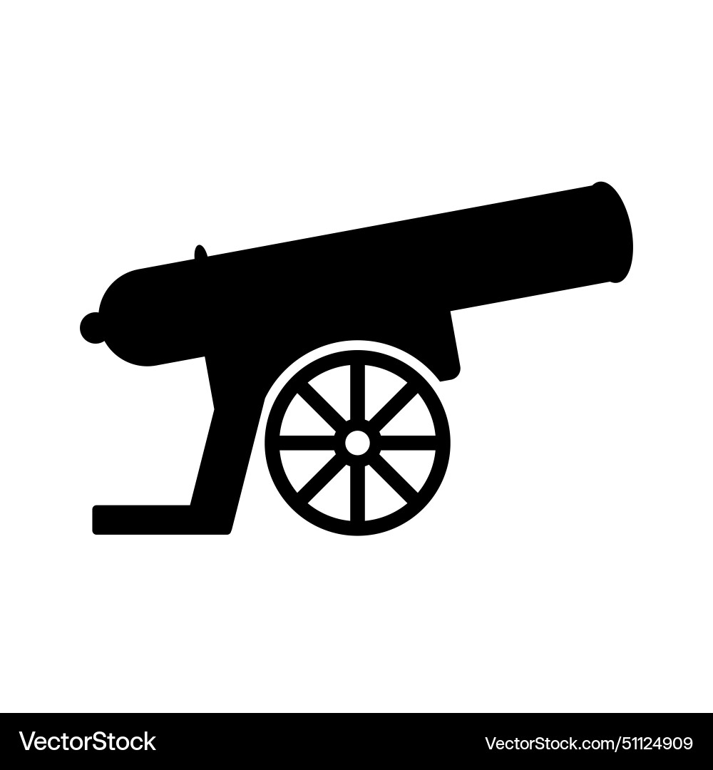 Old cannon icon on white background Royalty Free Vector