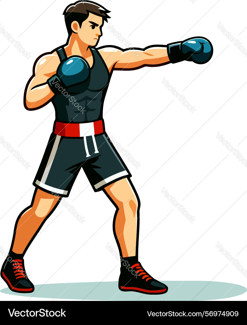 Powerful boxer championship boxing match athletic Vector Image