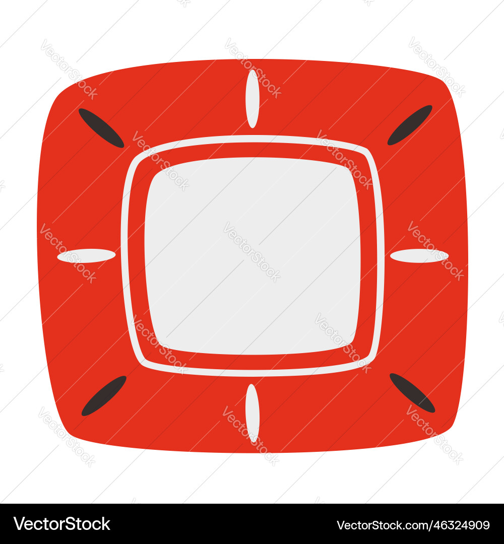 Red square plate Royalty Free Vector Image - VectorStock