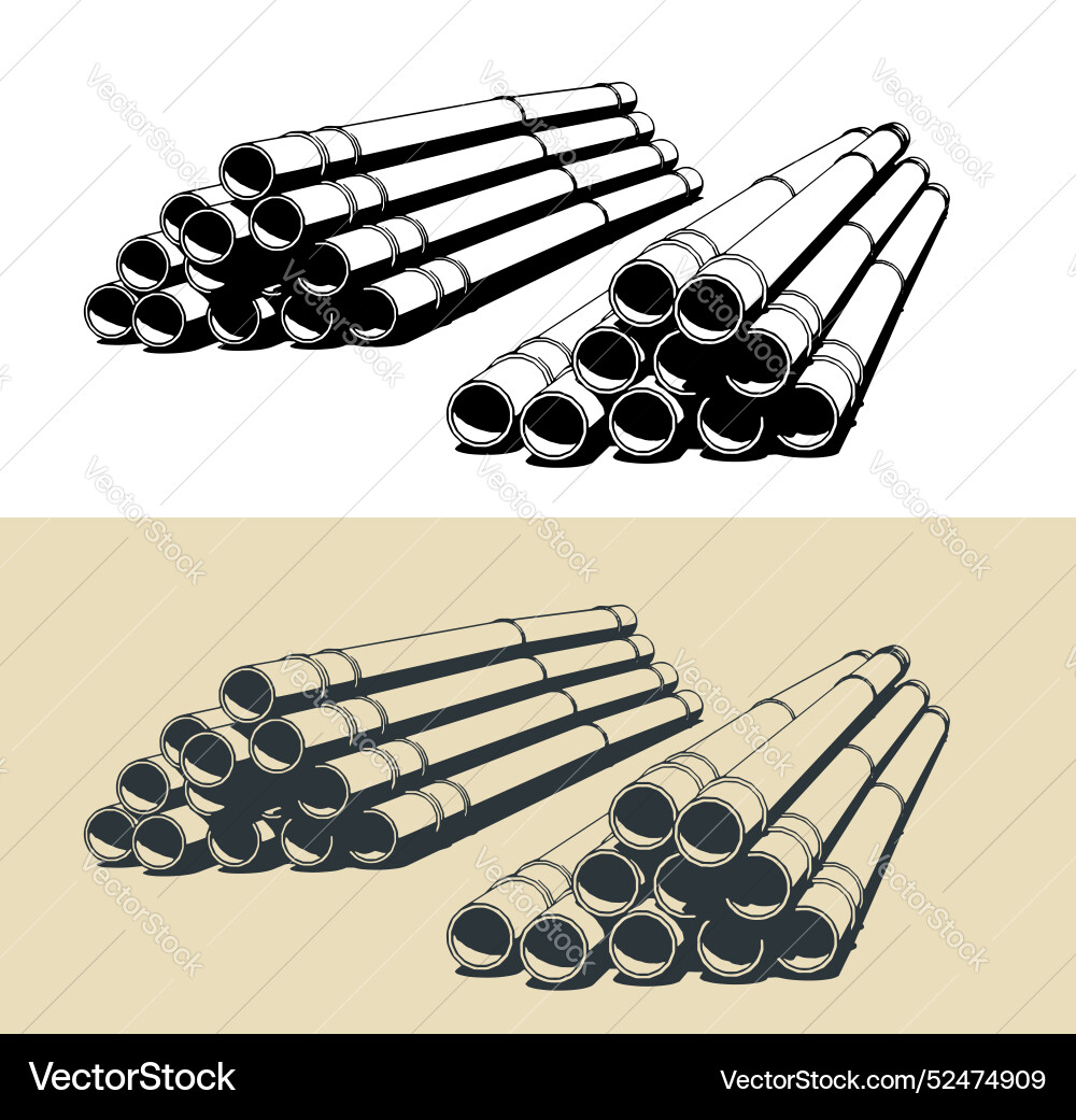 Sewer pipes illlustrations Royalty Free Vector Image