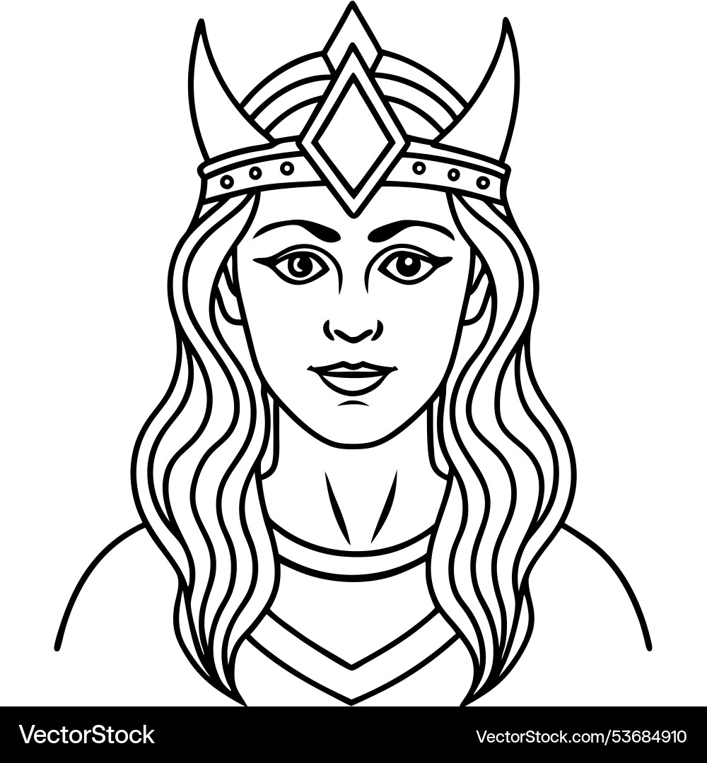 A norse scandinavian goddess hel with crown Vector Image