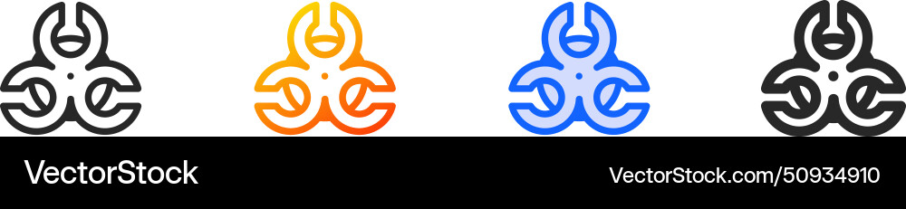 Biohazard sign iconthin linear gradient blue Vector Image