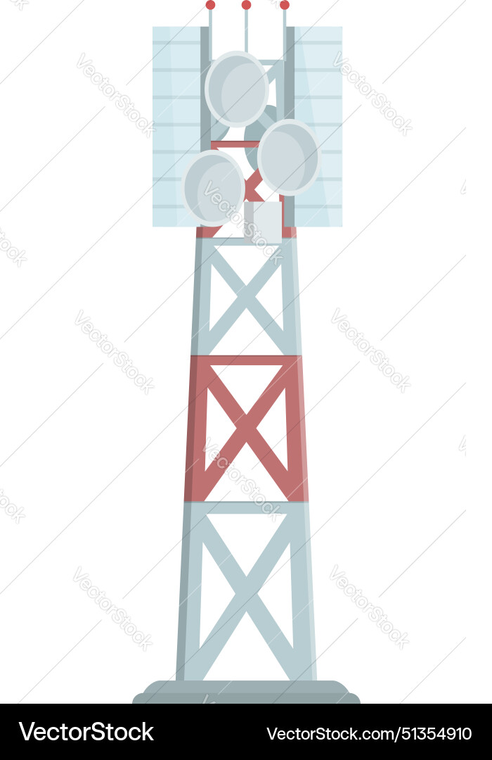 Cartoon communication tower Royalty Free Vector Image