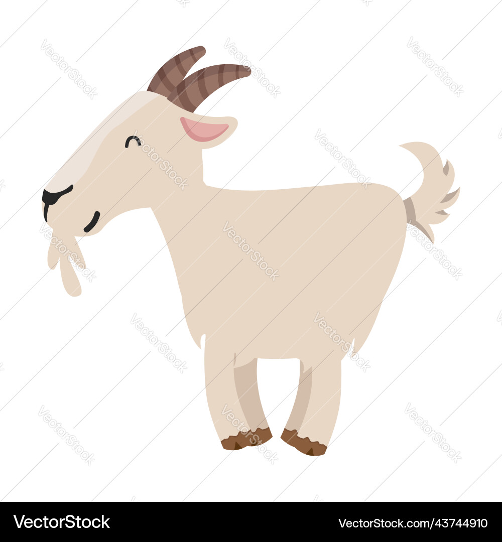 Cartoon goat isolated on white background Vector Image