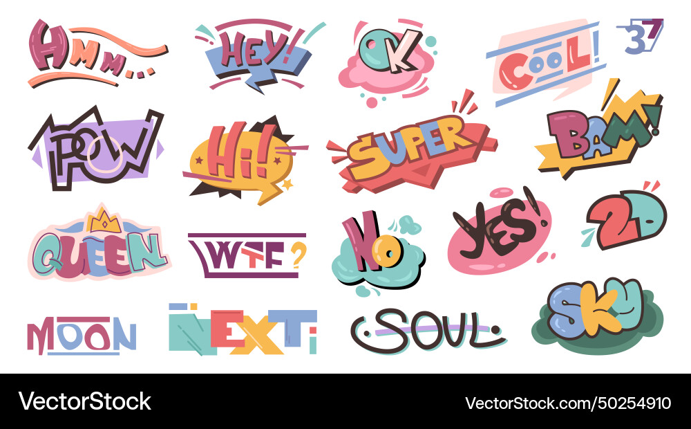 Comic speech sound street art or graffiti Vector Image