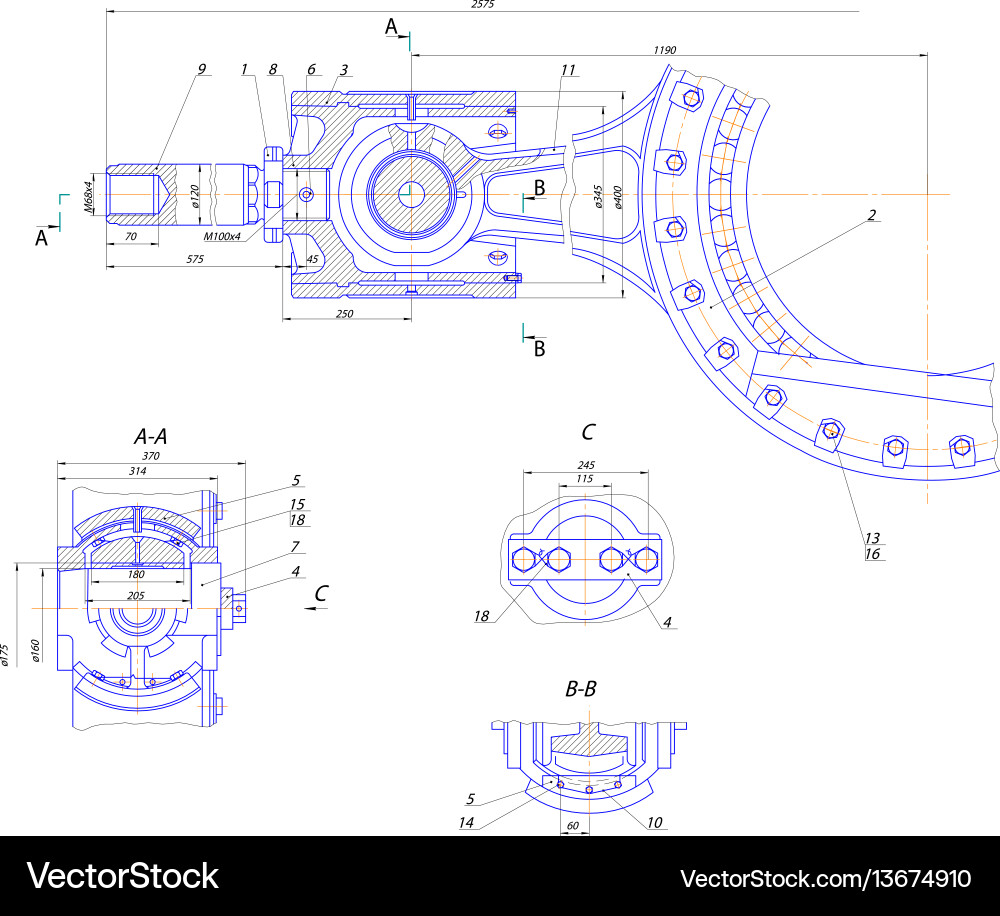 Crosshead displacement pump mechanism Royalty Free Vector