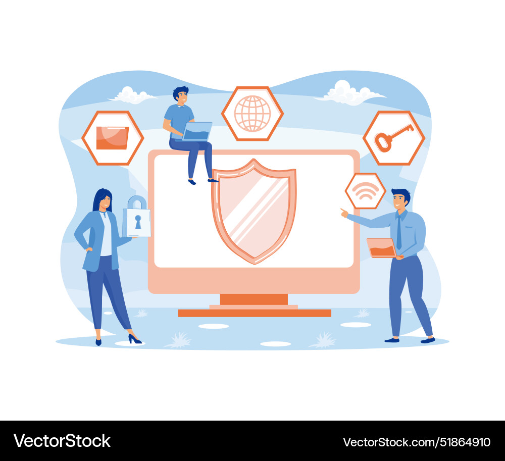 Data protection privacy concept confidential Vector Image Data protection privacy concept confidential Vector Image