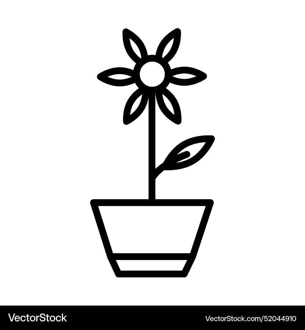 Flower in pot icon design filled and outlined Vector Image