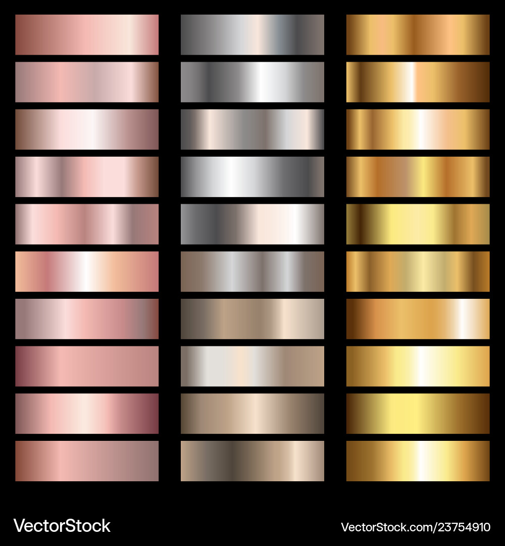 Metals gradients Royalty Free Vector Image - VectorStock
