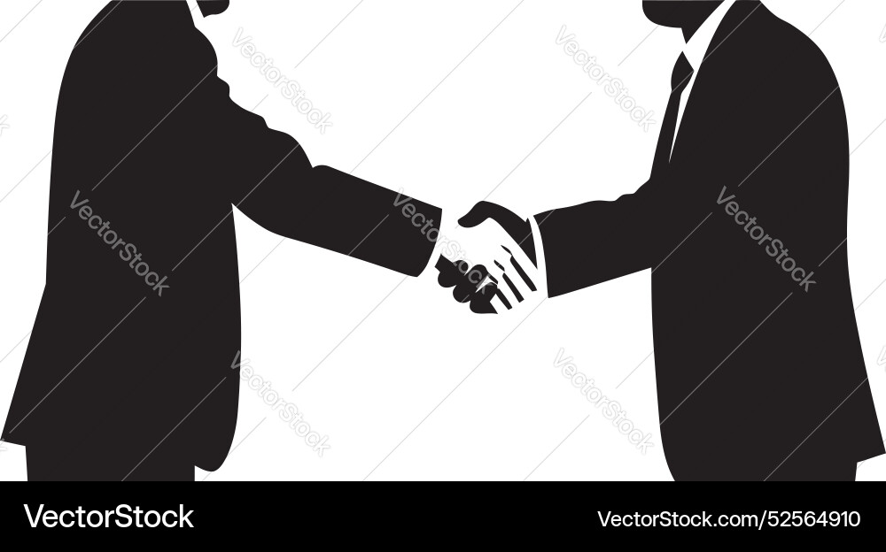 Mutual respect black handshake graphic element Vector Image
