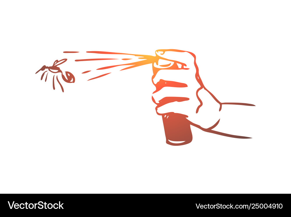 Pest spray bug mosquito aerosol concept Royalty Free Vector