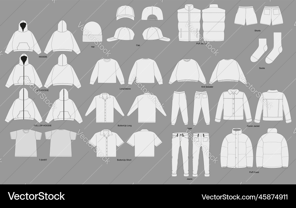 Apparel mockup collection womens t shirts Vector Image