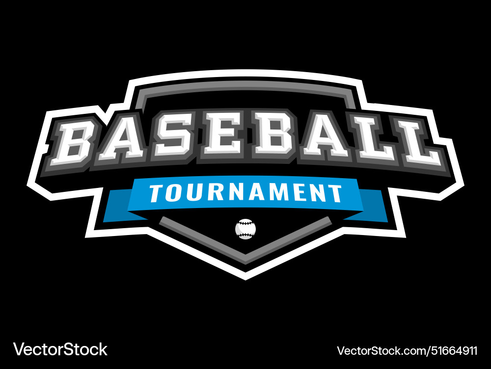 Baseball logo emblem on a dark background Vector Image