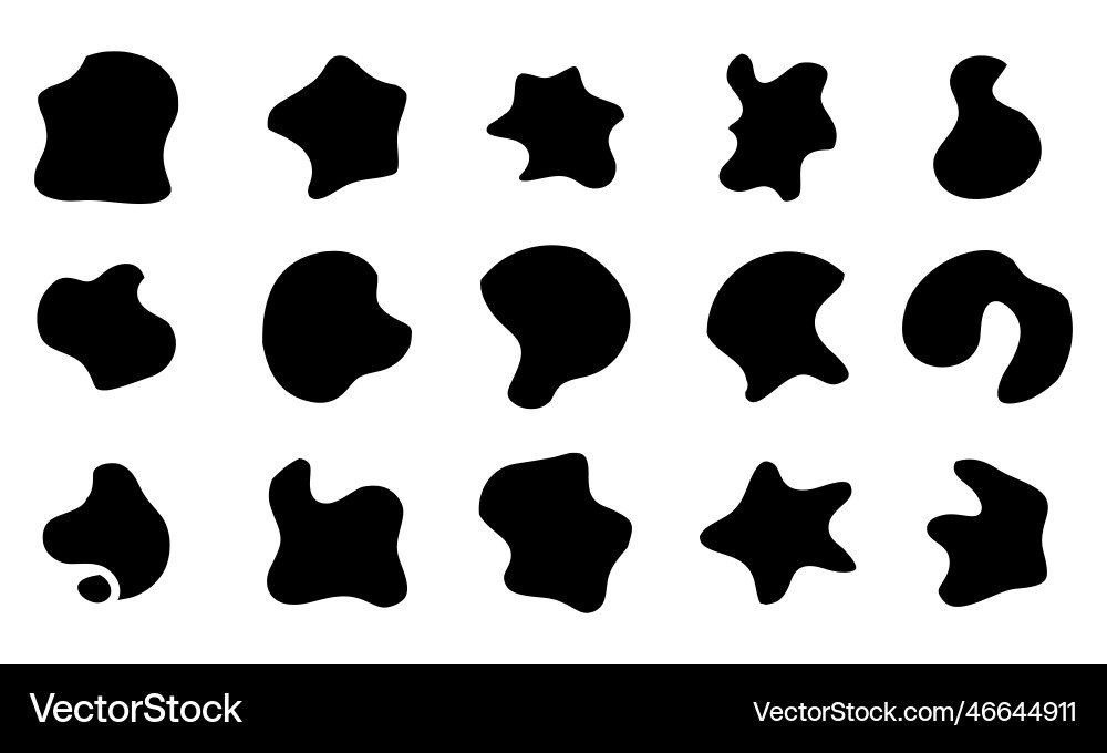 Blob shapes set random blotch inkblot stone Vector Image