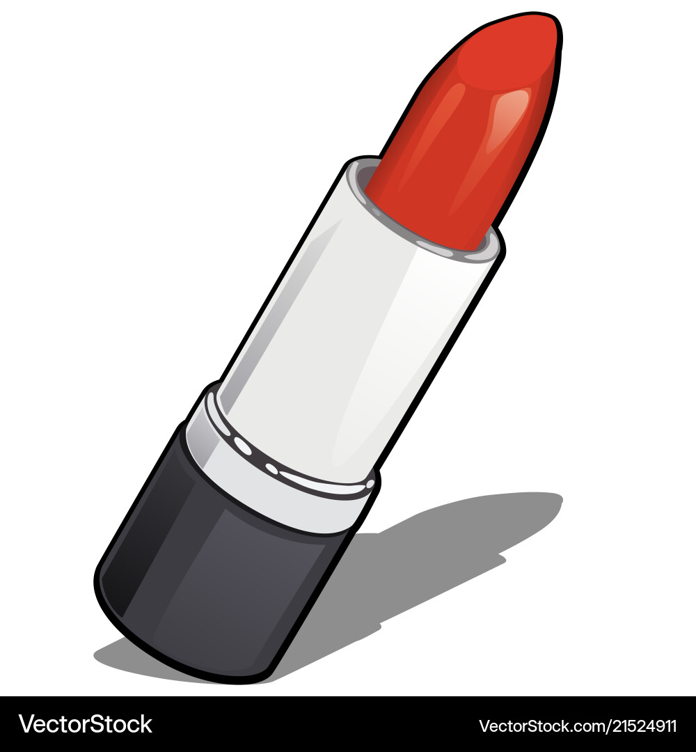 Bright red lipstick isolated on white background Vector Image