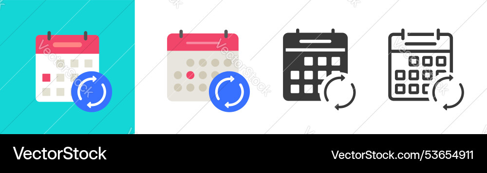 Calendar date update icon agenda schedule sync Vector Image