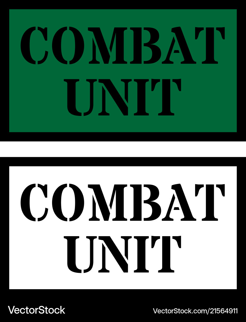 Combat unit sign Royalty Free Vector Image - VectorStock