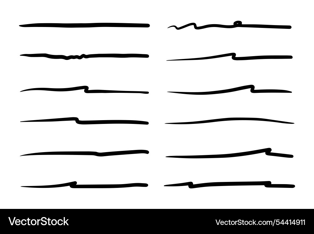 Hand drawn underline collection Royalty Free Vector Image
