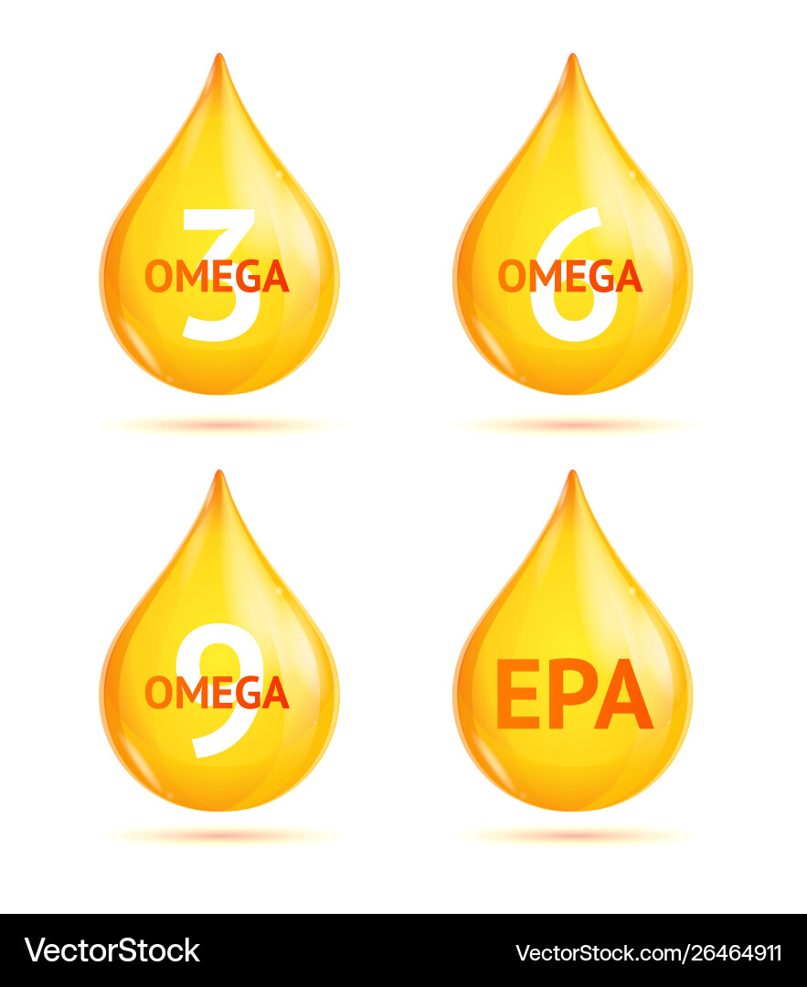 Omega 3 Fat Drops - Health Concept Royalty Free Vector Image
