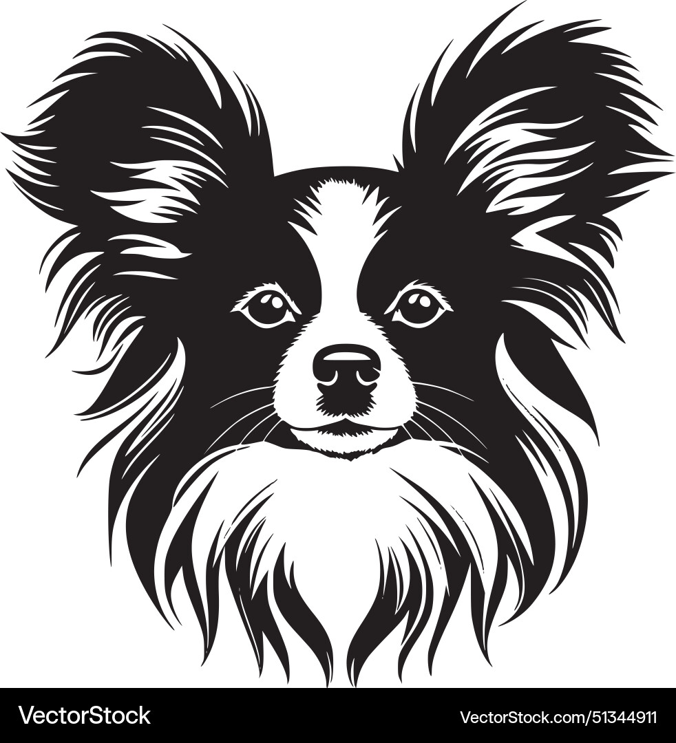 Papillon dog - minimalist and flat logo Royalty Free Vector
