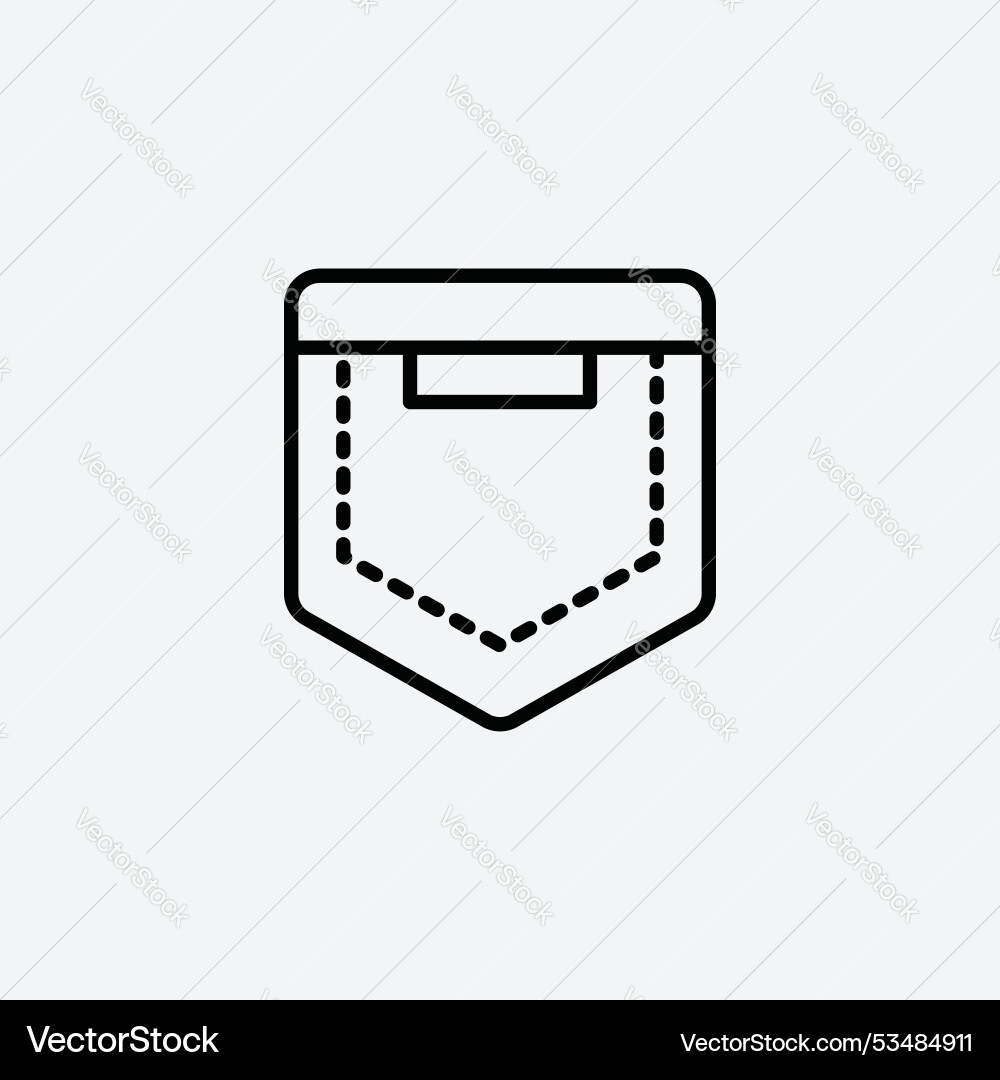 Pocketline in thin line black color flat simple Vector Image