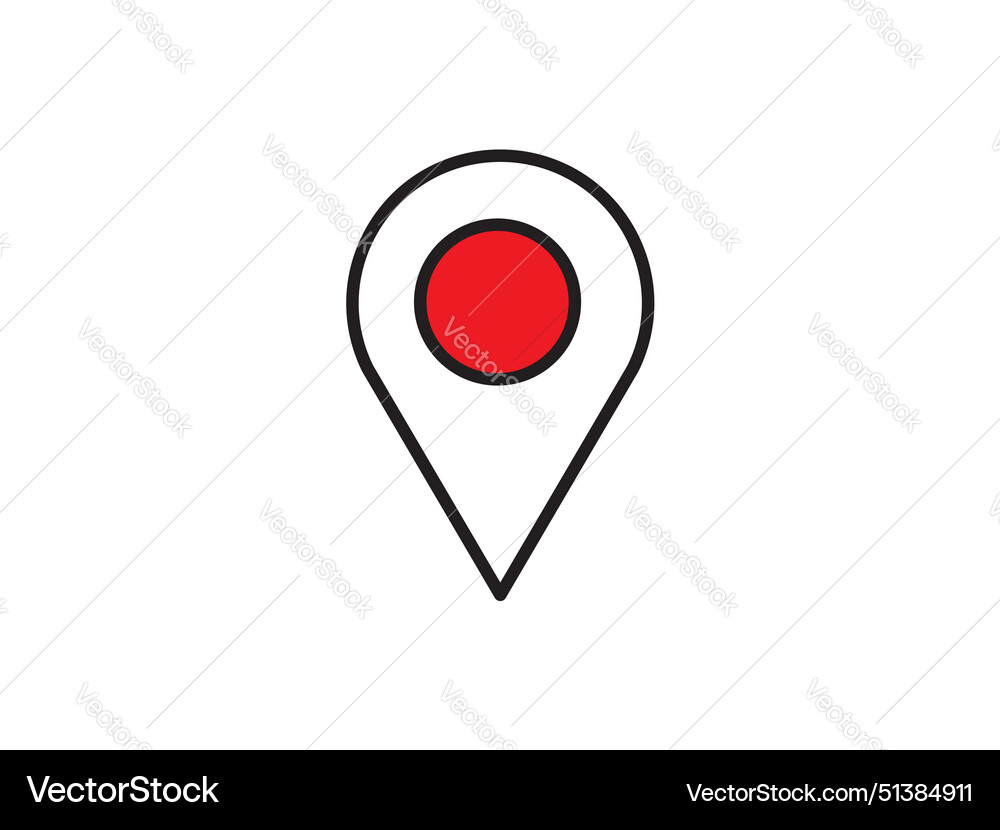 Within a flat-style depiction location marker Vector Image