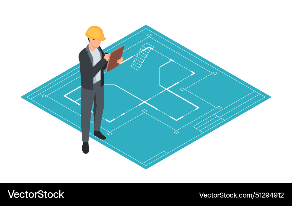 An isometric of architect Royalty Free Vector Image