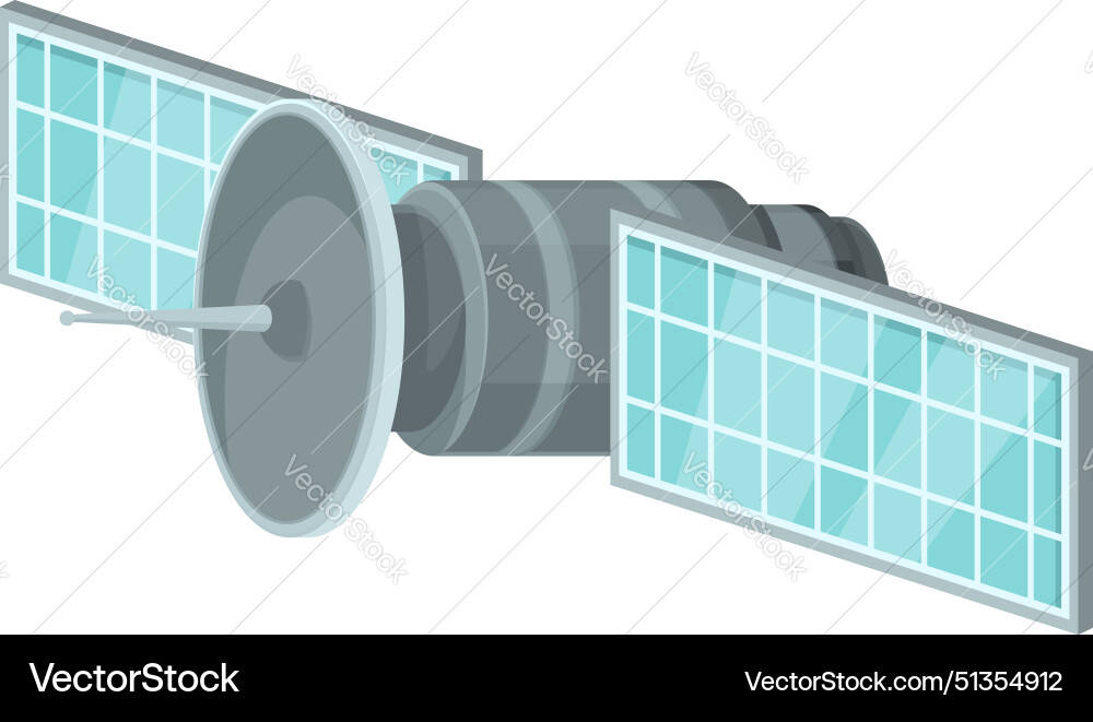 Cartoon satellite in space Royalty Free Vector Image