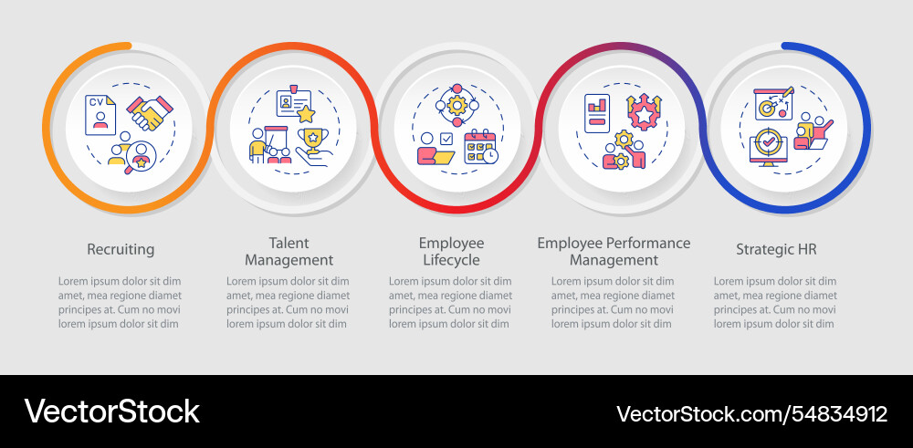 Hr process infographics circles sequence Vector Image