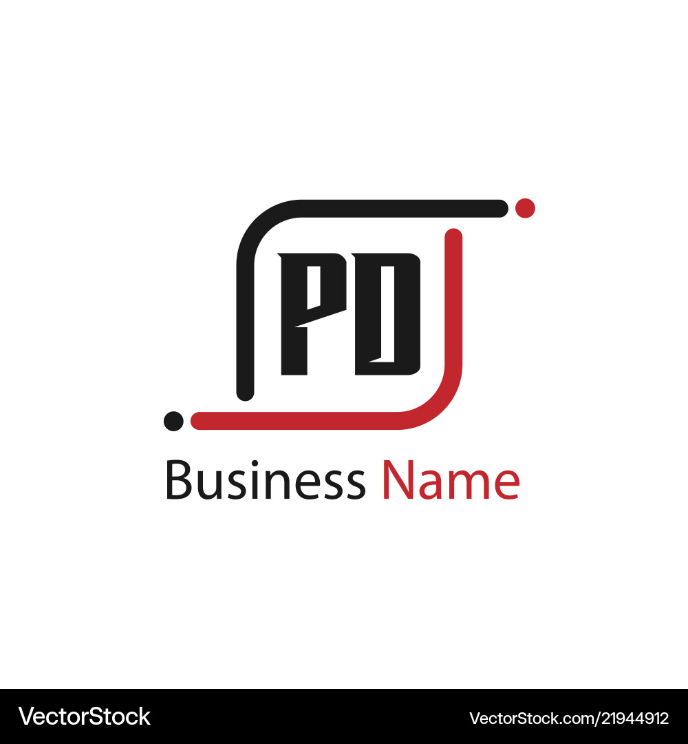 Initial letter pd logo template design Royalty Free Vector
